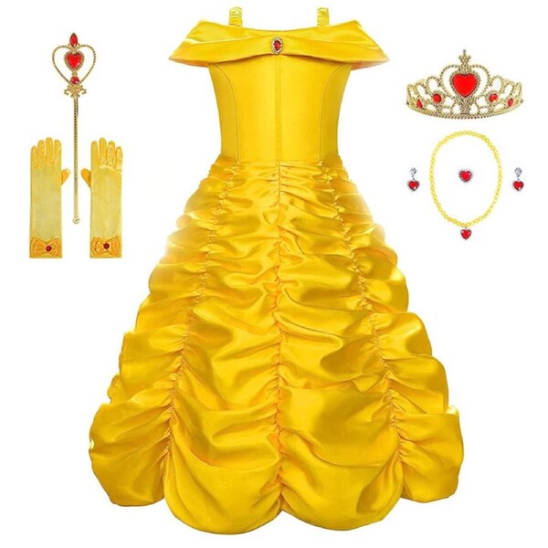 Nevenka Yellow Princess Dress Off Shoulder with Accessories Birthday ...