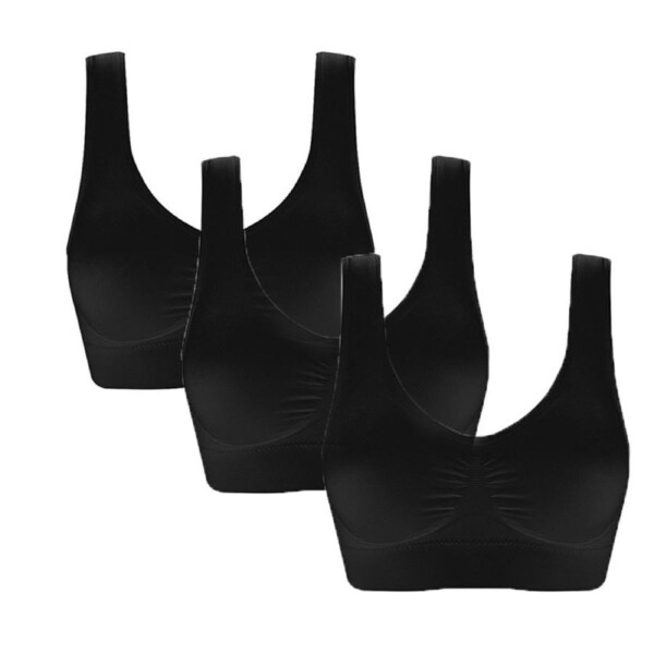 Nevenka 3 Pcs Seamless Sports Bras with Removable Pads Yoga Vest-Set1 S ...