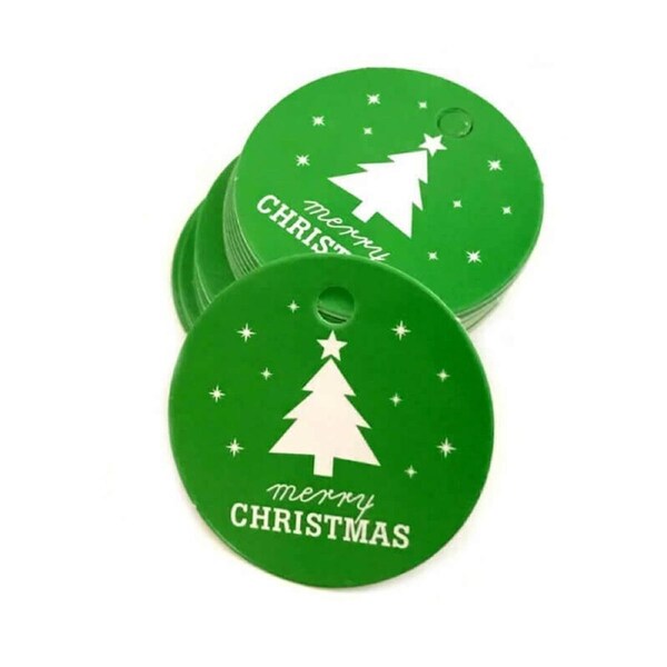 Round Green Merry Christmas Gift Tags 10pk | Woolworths
