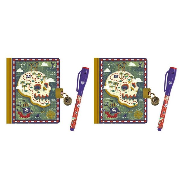 2PK Djeco Steve Little Secret Notebook w/ Invisible Ink Magic Pen ...