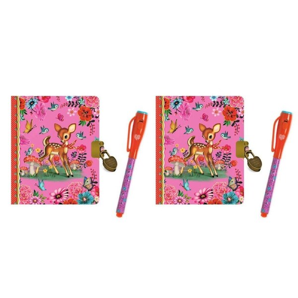 2PK Djeco Fiona Little Secret Notebook w/ Invisible Ink Magic Pen ...