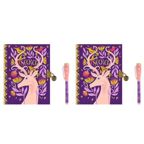 2PK Djeco Melissa Secret Notebook w/ Invisible Ink Magic Pen Stationery ...