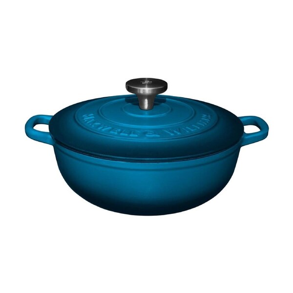 Maxwell & Williams Cast Iron Round Casserole 24cm/3.3L - Midnight Blue ...