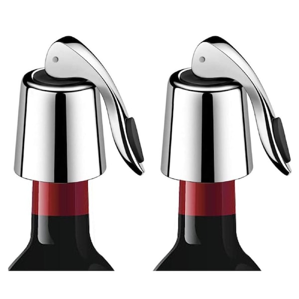 Wine Stoppers Set of 2 Wine Bottle Stopper Stainless Steel | Woolworths