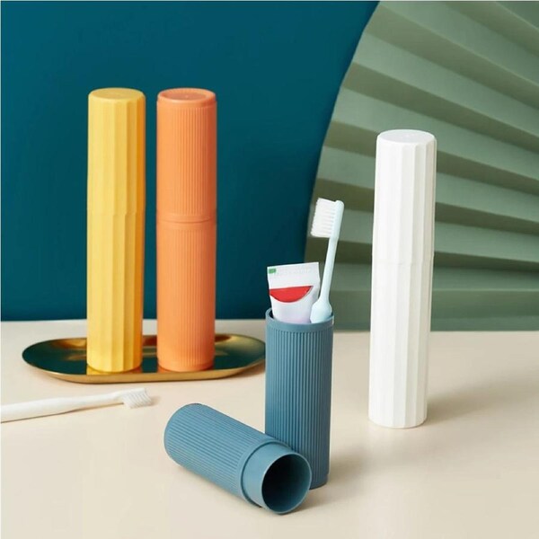 4 Pack Simple Toothbrush Storage Case Travel Portable Toiletry Cup ...