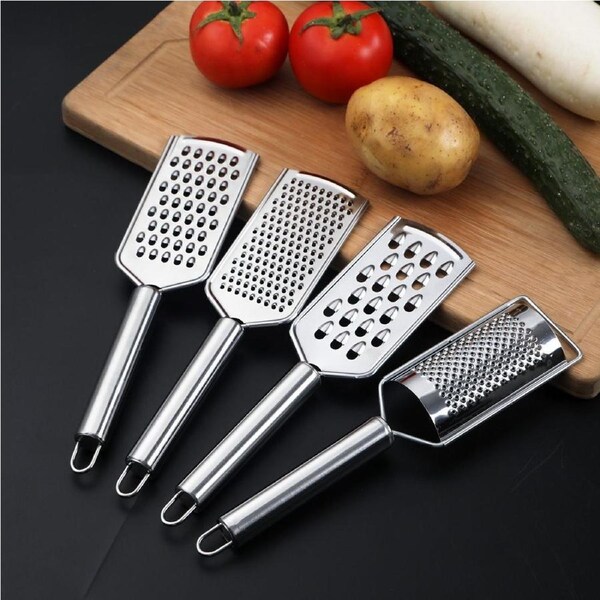 4 pack stainless steel handheld multi-purpose kitchen food graters ...