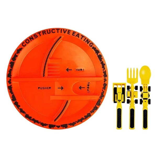 Construction Themed Plate Set Constructive Eating Heavy Equipment ...
