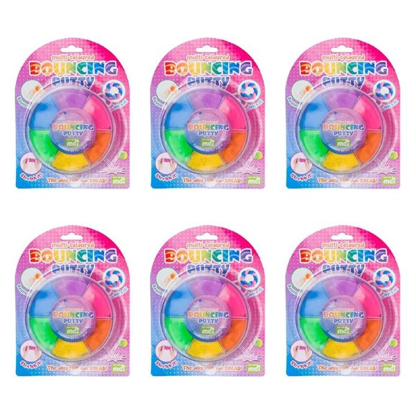 6PK MDI Bouncing Putty Kids Sensory Tactile Fidget Play Toy Multicolour ...