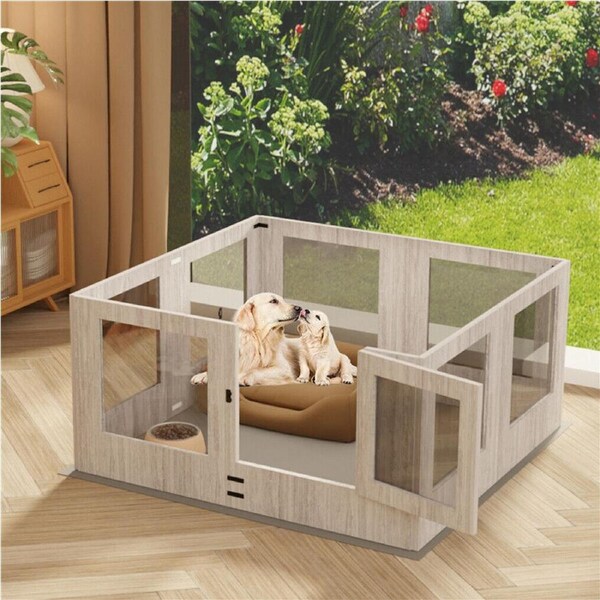 Large Dog Indoor Whelping Box, Tempered Glass & MDF | Woolworths