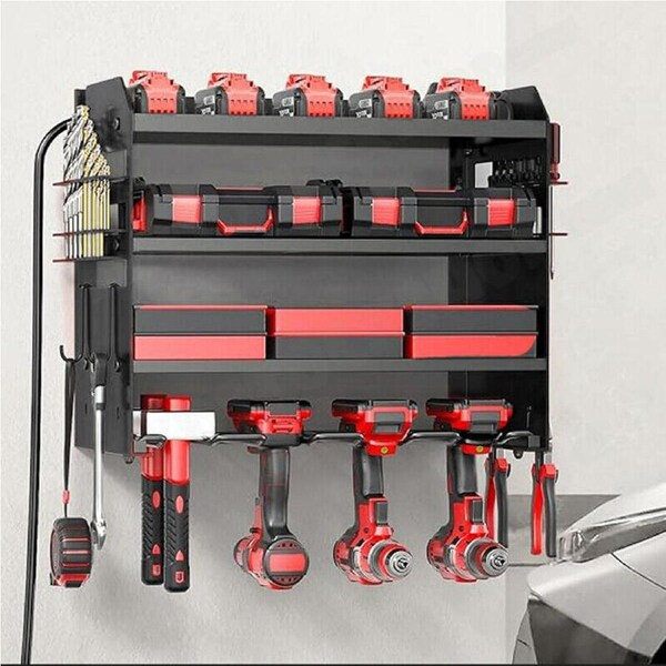Power Tool Rack Organizer - Wall Mount Drill Holder, 4 Layers | Woolworths