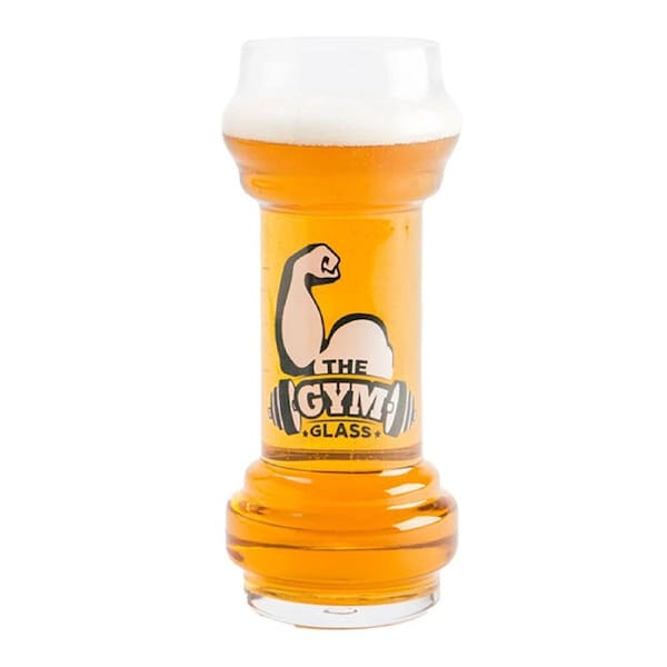 MDI 830ml The Gym Class Dumbbell Shaped Novelty Beer Glass 9.3x22cm ...
