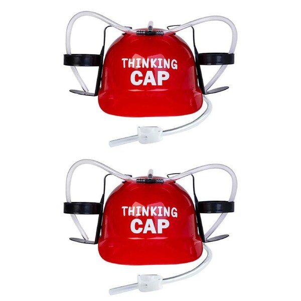 2PK MDI Drinking Party Hat Beer Helmet Drink Dispenser Thinking Cap ...