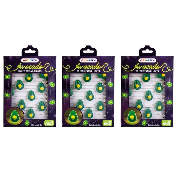 3PK Art + Tech LED String Light Avocado Cute Room Decor Party Lighting ...