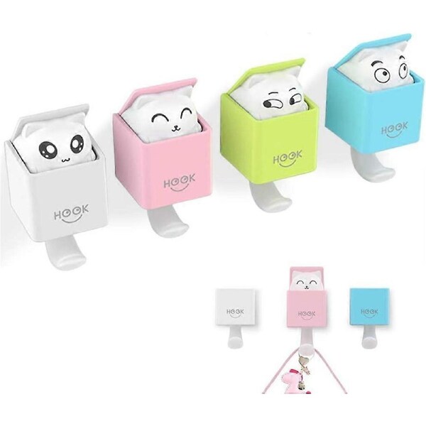 Adhesive Coat Hook, Cartoon Kitty | Woolworths