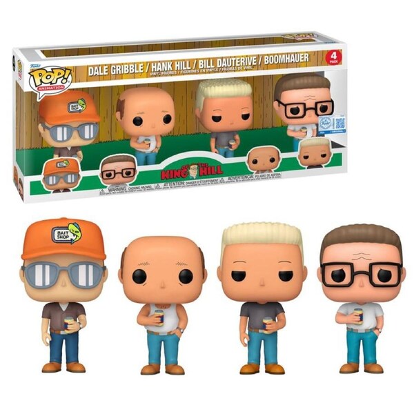 King of the Hill Dale Hank Bill and Boomhauer 4 Pack Funko POP! Vinyl ...