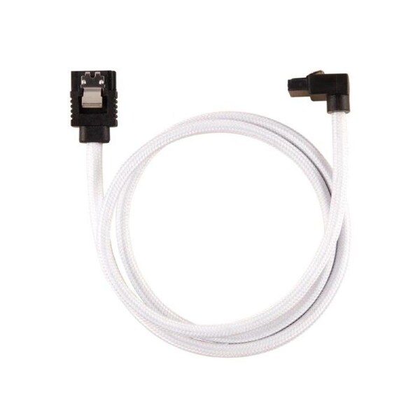 Corsair Premium Sleeved SATA 6Gbps 60cm 90° Connector Cable White ...