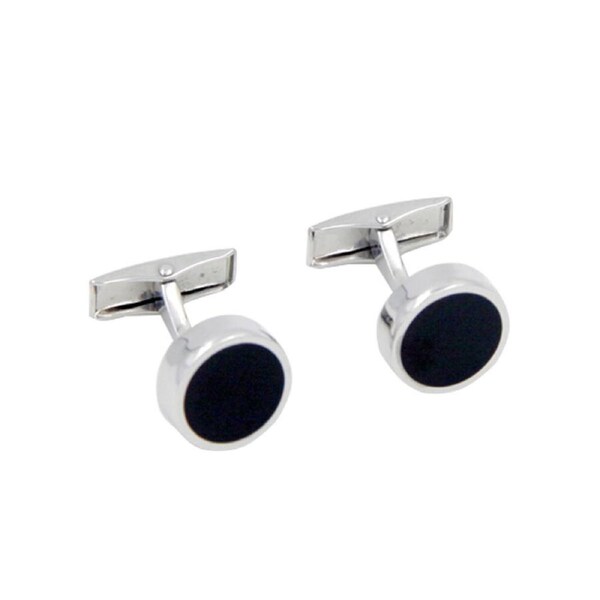 Geoffrey Beene Metal Alloy Black Stone Accented Men's Formal Attire Cufflink | Woolworths