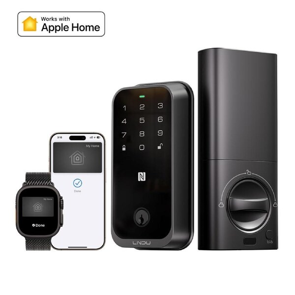 LNDU Keyless Smart Door Lock Fingerprint Keypad Apple Home Kit APP ...
