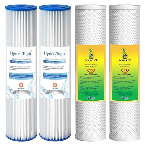 2 set Whole House Water Filter Cartridges 20" x 4.5" 5 Micron Sediment ...