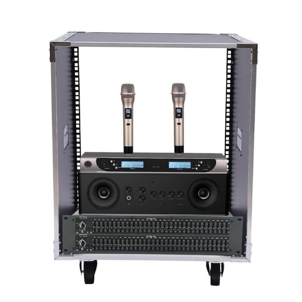 12U Audio Equipment Rack with Wheels Network Rack Cabinet Rolling ...