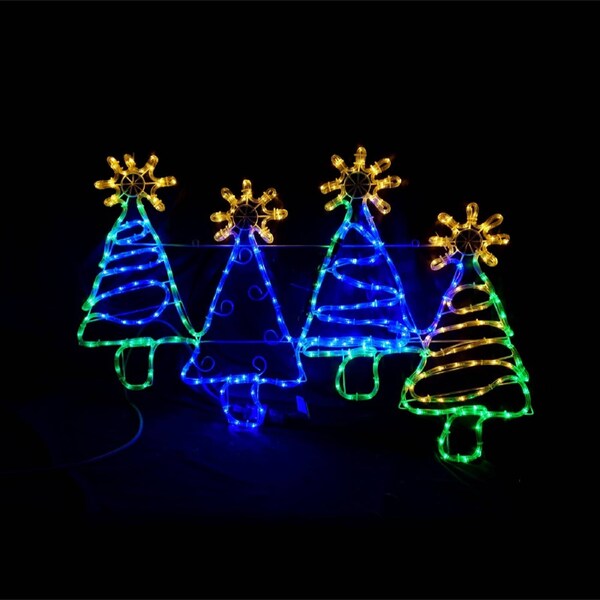Christmas LED Motif 4pcs Christmas Trees 76x110cm Outdoor Display ...