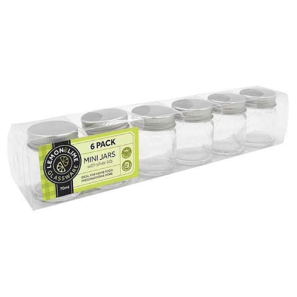 JOYBUY 6-Pack 70ml Silver Screw Top Glass Jars – For Spices, Jams ...