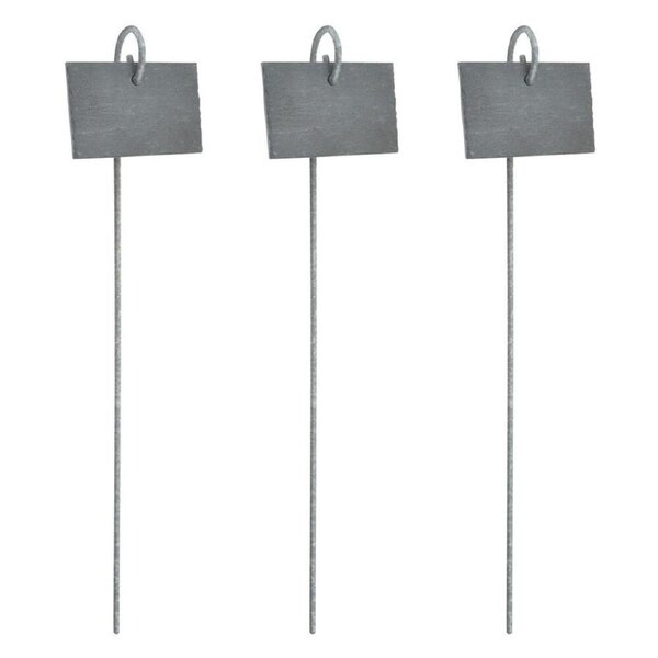 3PK Esschert Design Plant Label Marker on Metal Rod Garden 36cm ...