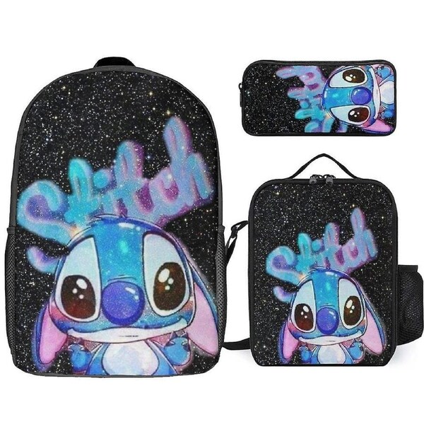 Cartoon Stitch Backpack Set Cartoon Backpacks with Pencil Case And ...