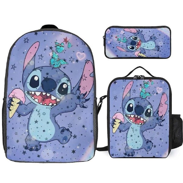 Cartoon Stitch Backpack Set Cartoon Backpacks with Pencil Case And ...