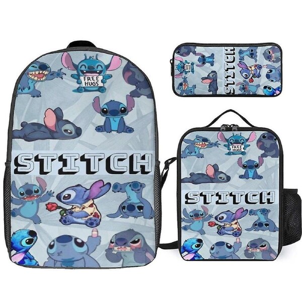Cartoon Stitch Backpack Set Cartoon Backpacks with Pencil Case And ...