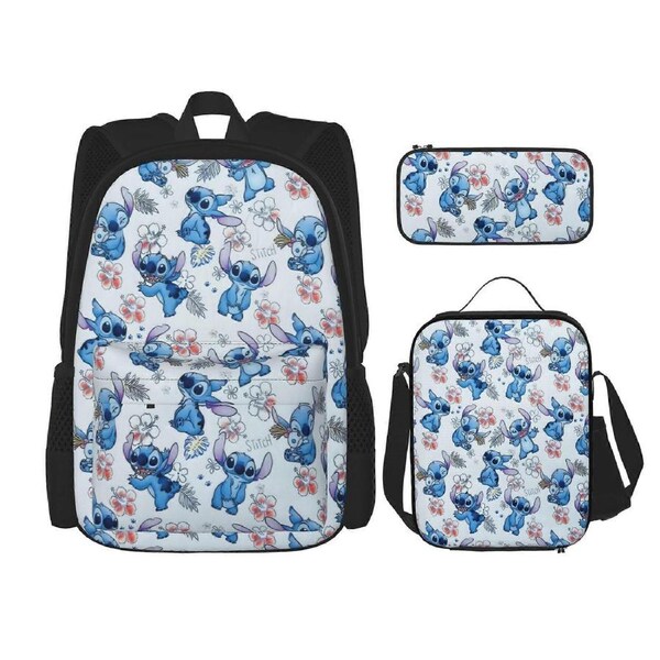 Stitch Backpack Set 3 Pcs Backpack Girls Bags With Lunch Box Pencil ...