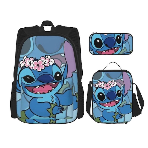 Stitch Backpack Set 3 Pcs Backpack Girls Bags With Lunch Box Pencil ...