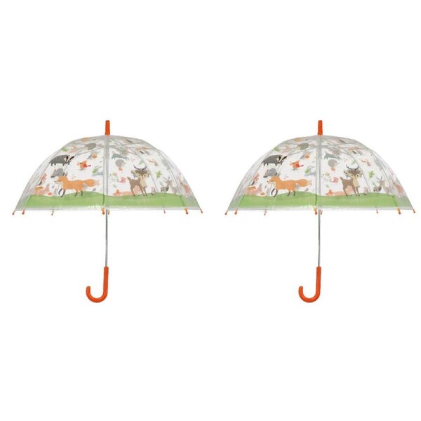 2PK Esschert Design Children's Umbrella Forest Animals Transparent ...