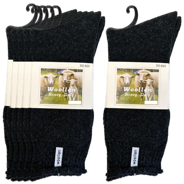 24 Pairs Premium Mens Wool Heavy Duty Thick Work Socks Cushion Woolen ...