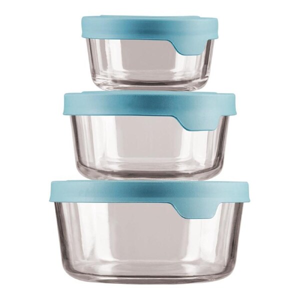 Anchor Hocking Trueseal Storage Container Round 6 Piece Set Blue ...