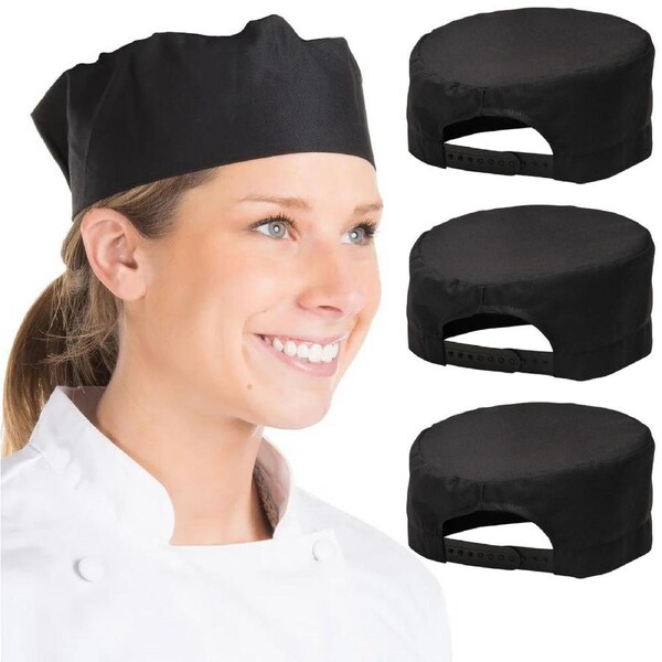 Portwest 3 Pack S899 Chefs Skull Cap Adjustable Water Resistant Hat ...