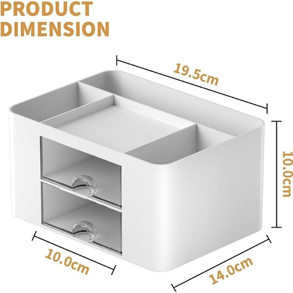 White Desk Organizer with Drawer and 5 Compartments | Woolworths