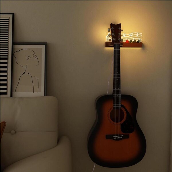 LED Guitar Wall Mount Stand for Acoustic, Electric & Bass Guitars ...