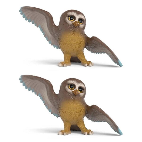 2PK Schleich Muriel the Owl School of Magic Animals Vinyl Figure Toy 3y ...