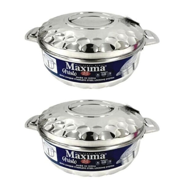 2PK Maxima Stainless Steel Aristo Pot w/ Lid 2.5L Induction Cookware ...