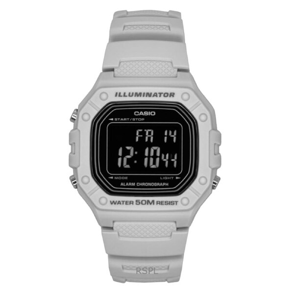 Casio Illuminator Alarm Chornograph Digital Stopwatch Quartz W-218H-8BV ...
