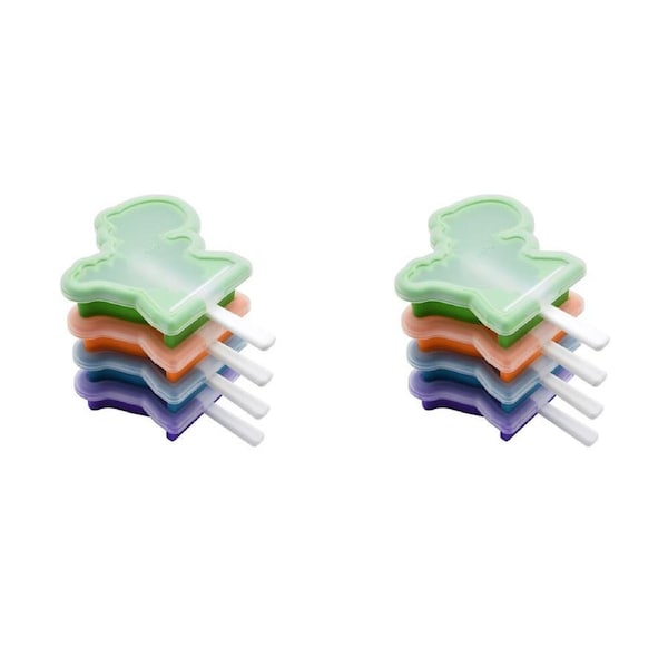 2x 4pc Tovolo Stackable Flexible Silicone Ice Pop Maker Moulds Set ...