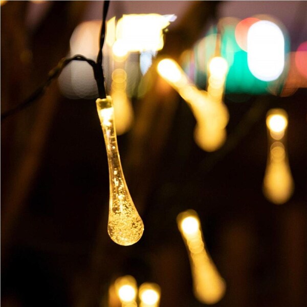 Nevenka Fairy Lights Battery Operated Water Drop Lights 6M 40LED for ...