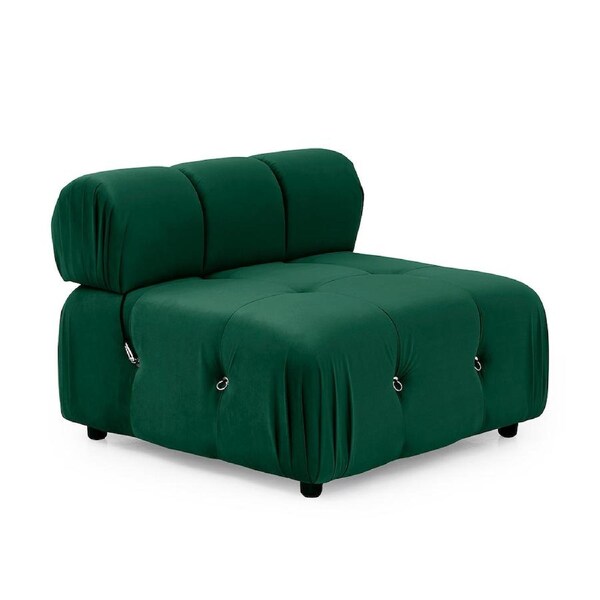 Foret 1pc Armless Seat Modular Extension Lounge Couch Tufted Velvet ...