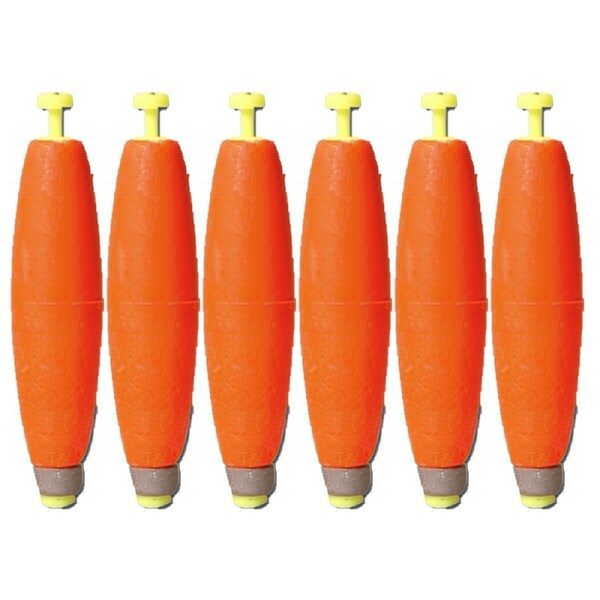 6PK SureCatch Highly Visible Tough Durable Torpedo Weighted Foam Float ...