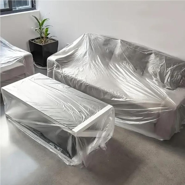 Plastic Dust/Paint Cover 4x5m Waterproof Dustproof Sheet for Furniture ...