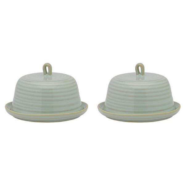 2PK Ecology Reactive Glaze Stoneware Ottawa Butter Dish 15 x 10.5 cm ...