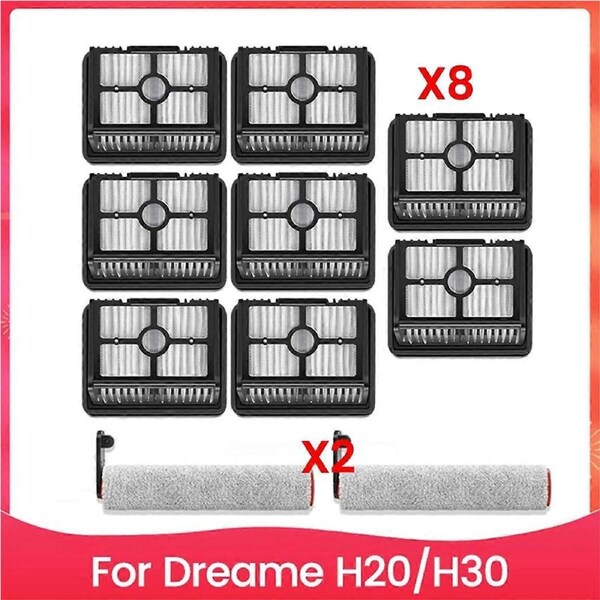 10PCS Filter Screen and Roller Brush Kit for H30 Handheld Vacuum ...