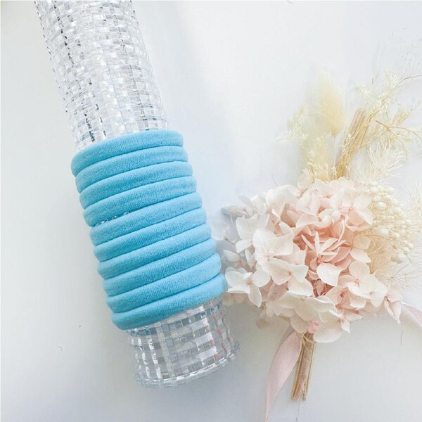 MANGO JELLY Metal Free Hair Ties 4.5cm Light Blue 10P - Six Pack ...