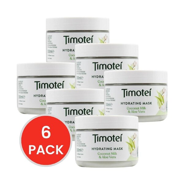 Timotei Hydrating Hair Mask Coconut Milk & Aloe Vera 300mL (6 Pack ...